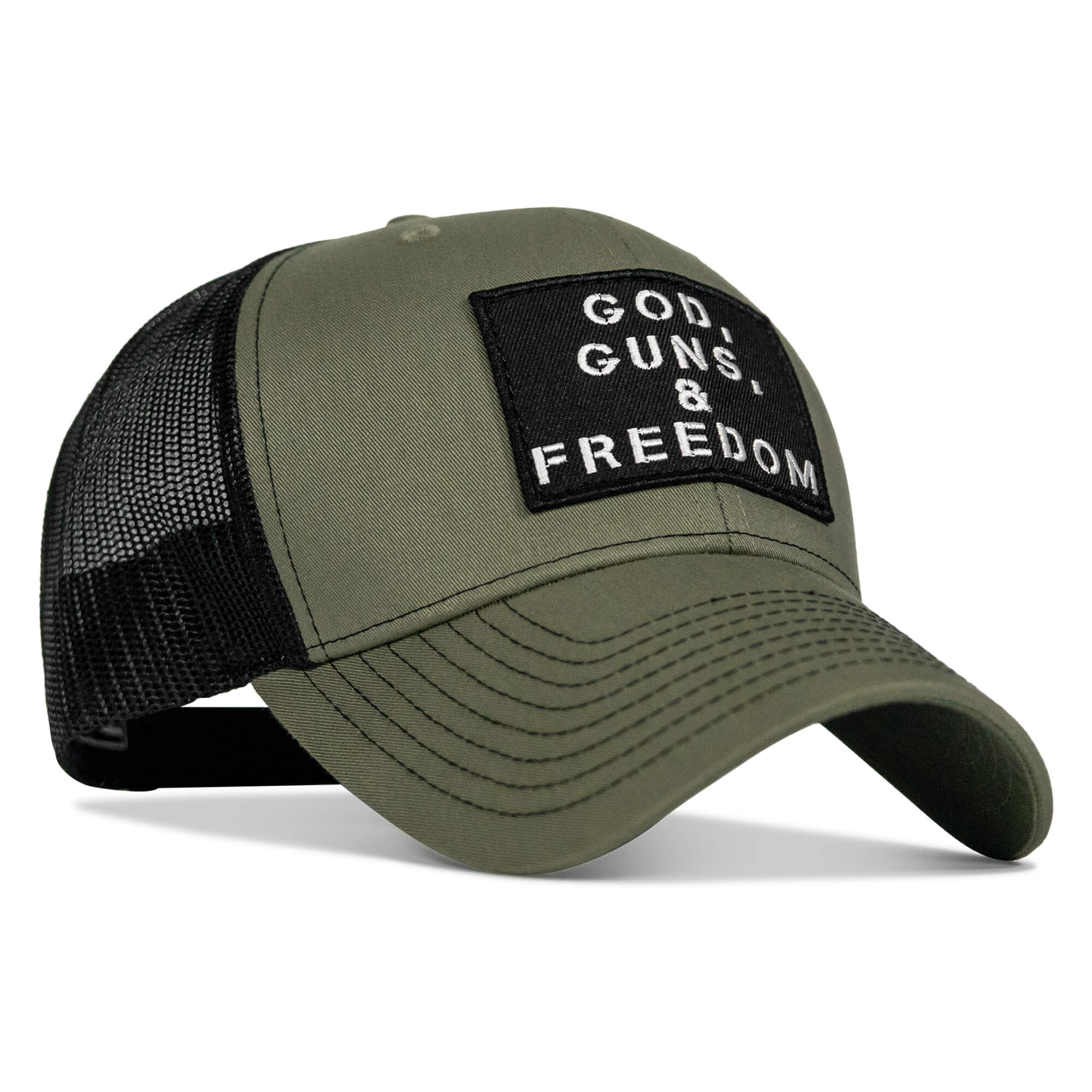 God, Guns, And Freedom Patch Mid-Profile Mesh Snapback Hat – Mission Essential Gear