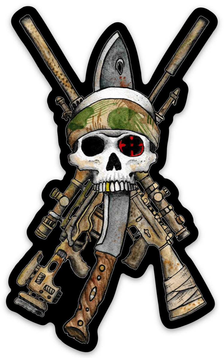Sniper Kukri Skull Sticker – Mission Essential Gear